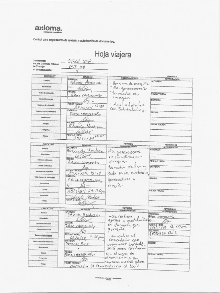 Hoja Viajera Otoch | PDF