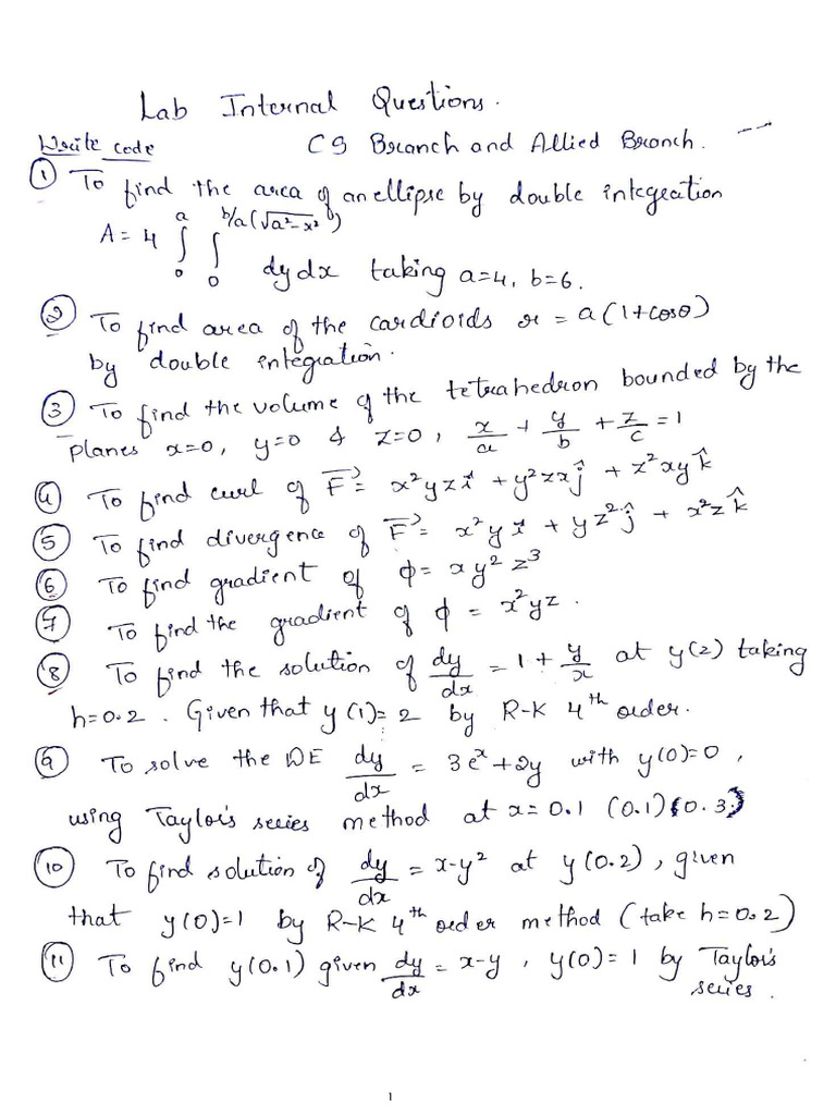 Maths Lab Practicals.2nd Sem | PDF