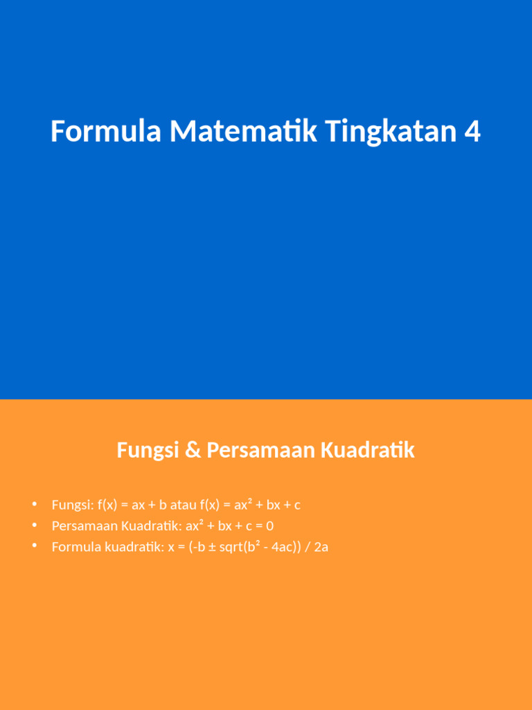 Formula Matematik Tingkatan 4 Styled | PDF