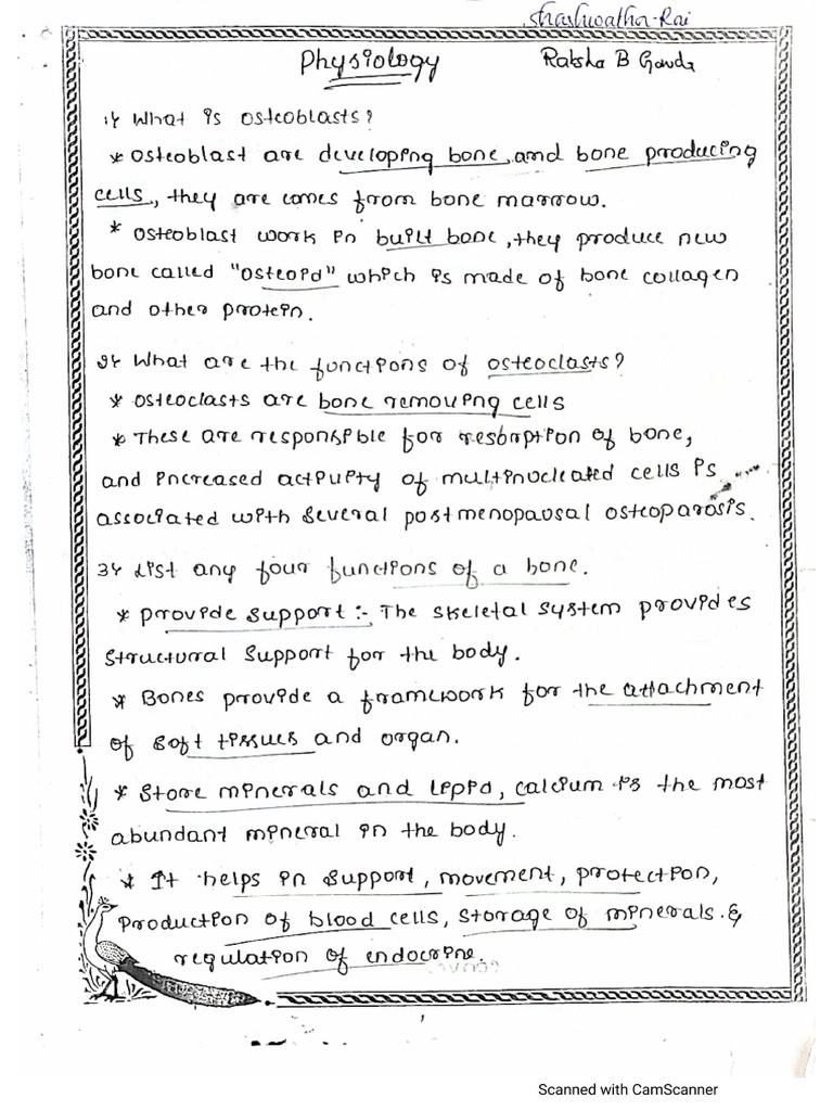 Physiology 2 Marks Nursing Student | PDF