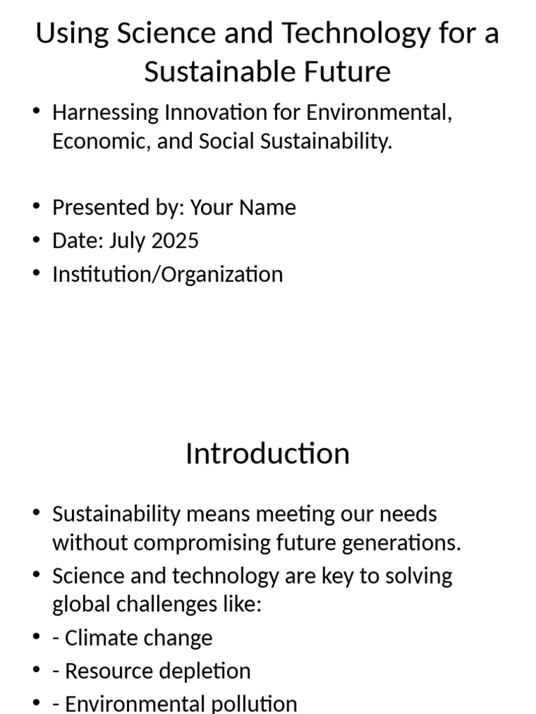 Sustainable Future With Visuals | PDF | Sustainability | Agriculture