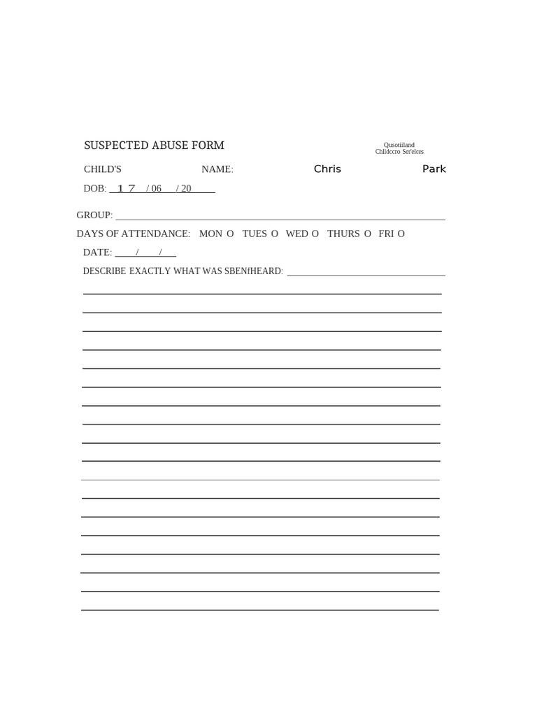 Suspected Abuse Form.v1.0 | PDF