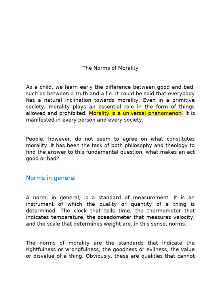 The Norms of Morality and Conscience | PDF | Thomas Aquinas | Natural Law