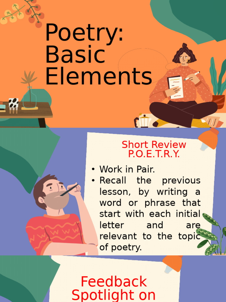 English 7 Quarter 1 Week 2 Poetry Basic Elements | PDF | Poetry