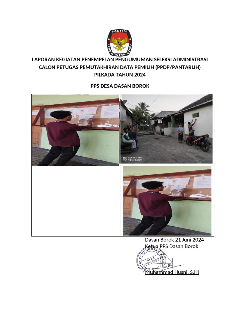 Laporan Penempelan Pengumuman PPDP | PDF