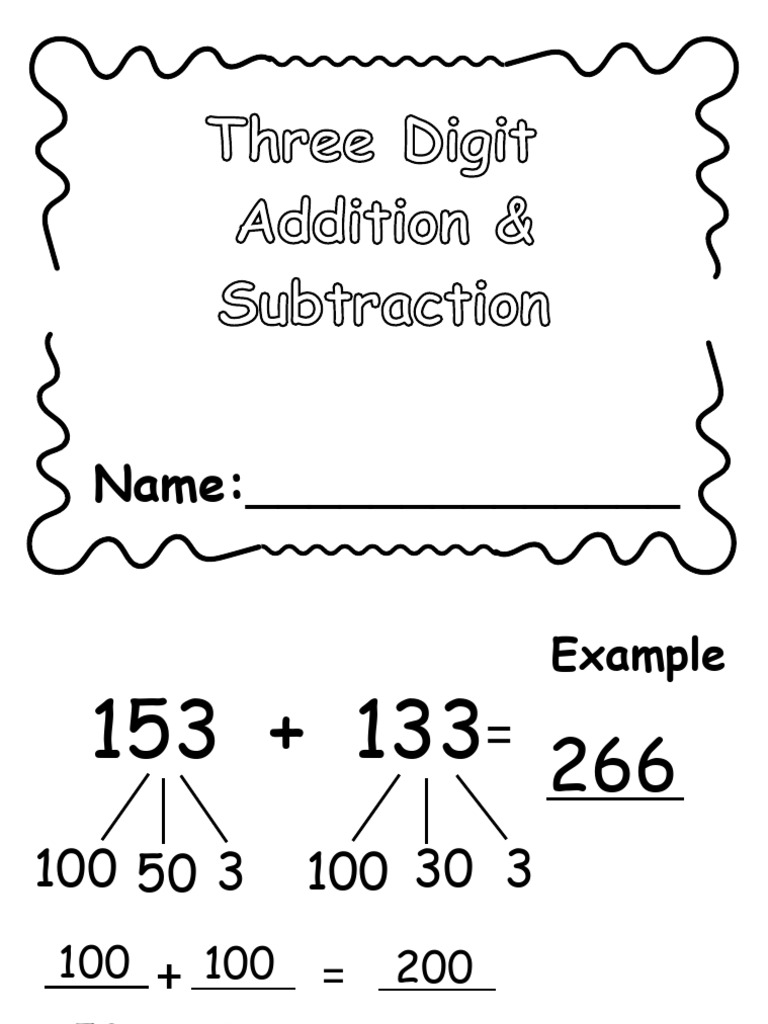 Three Digit Addition & Subtraction: Name | PDF