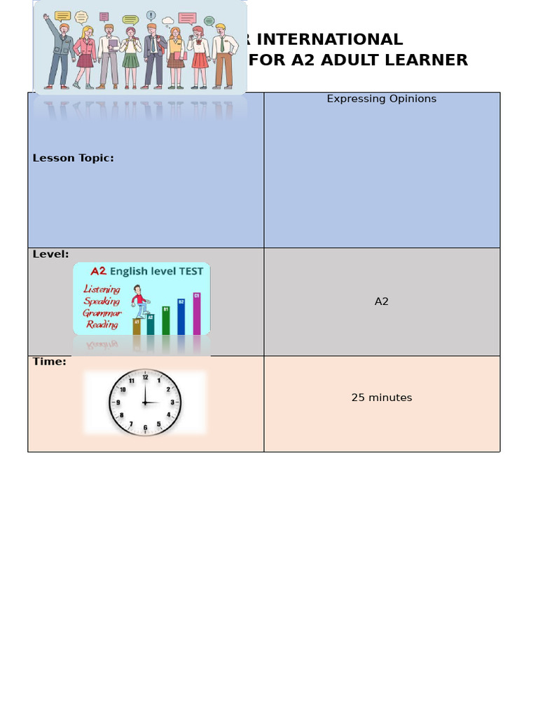 A2 Mini Lesson Plan | PDF | Behavior Modification | Cognitive Science