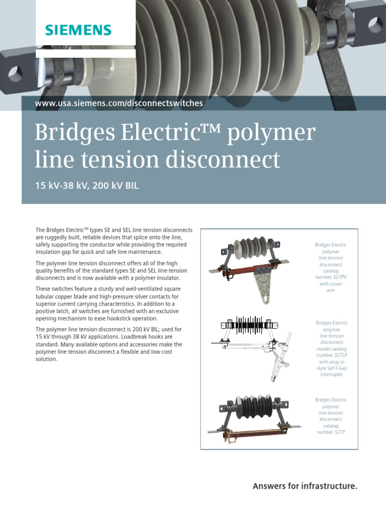 Polymer Line Tension Disconnects 15-38 kV | PDF | Insulator ...