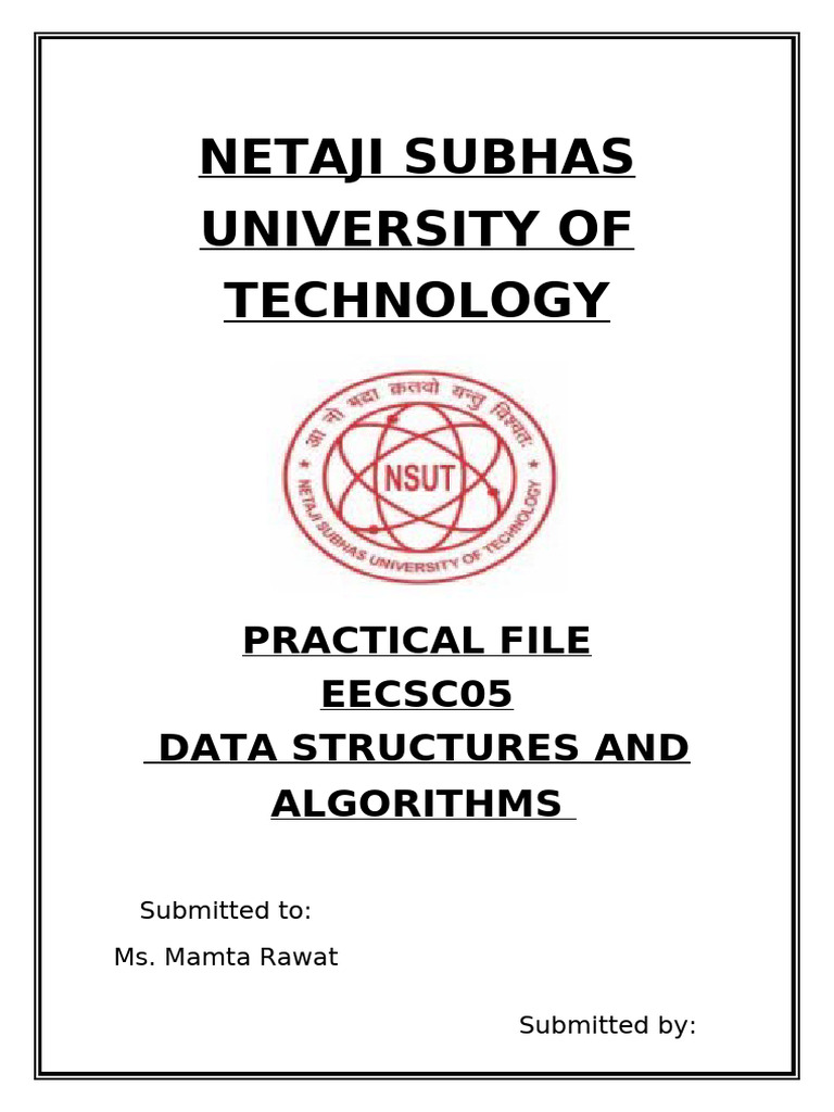 Netaji Subhas University of Technology | PDF | Queue (Abstract Data Type) | Computer Programming