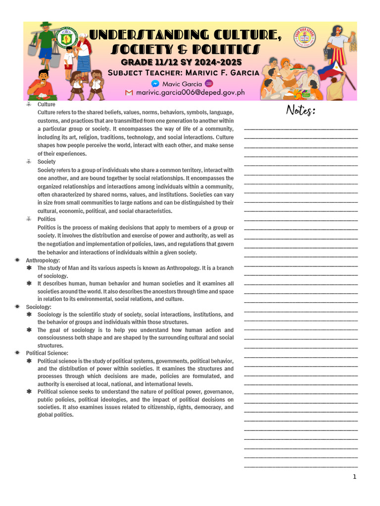 Ucsp Lecture 24 25 | PDF | Homo | Society