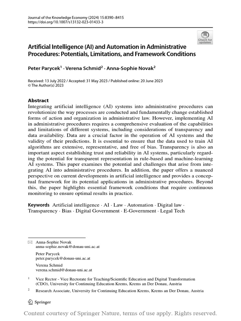 AI in Administrative Procedures: Insights | PDF | Machine Learning ...