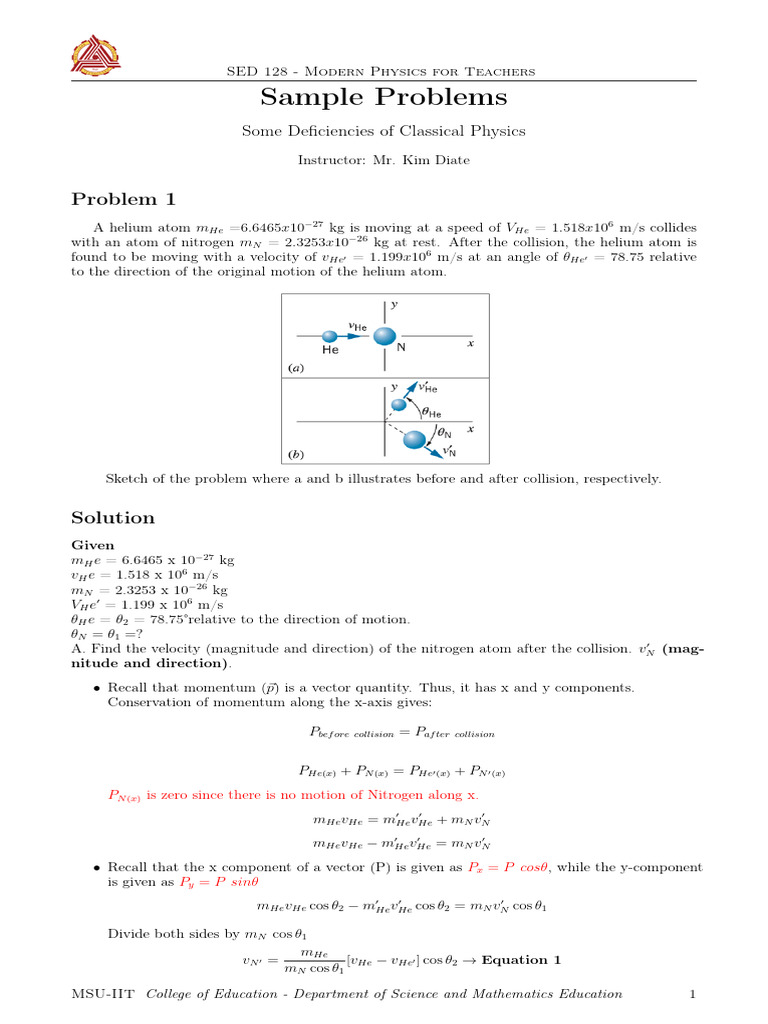 Sample Problems - Solution | PDF | Collision | Potential Energy