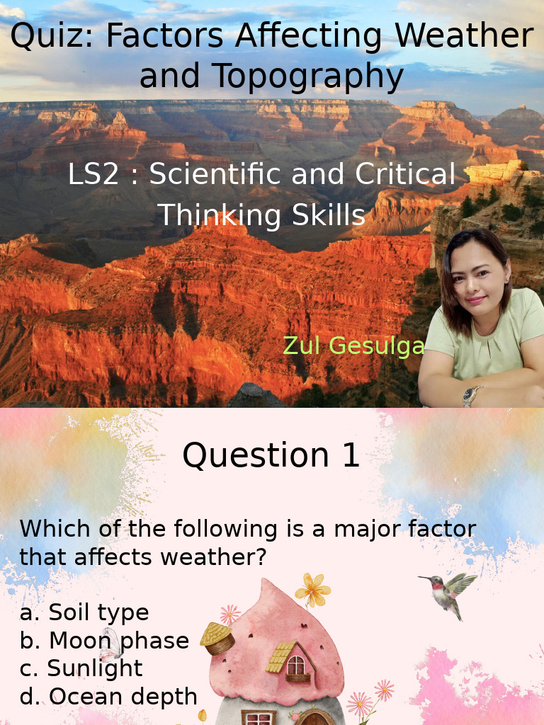 Quiz on Weather and Topography Factors | PDF