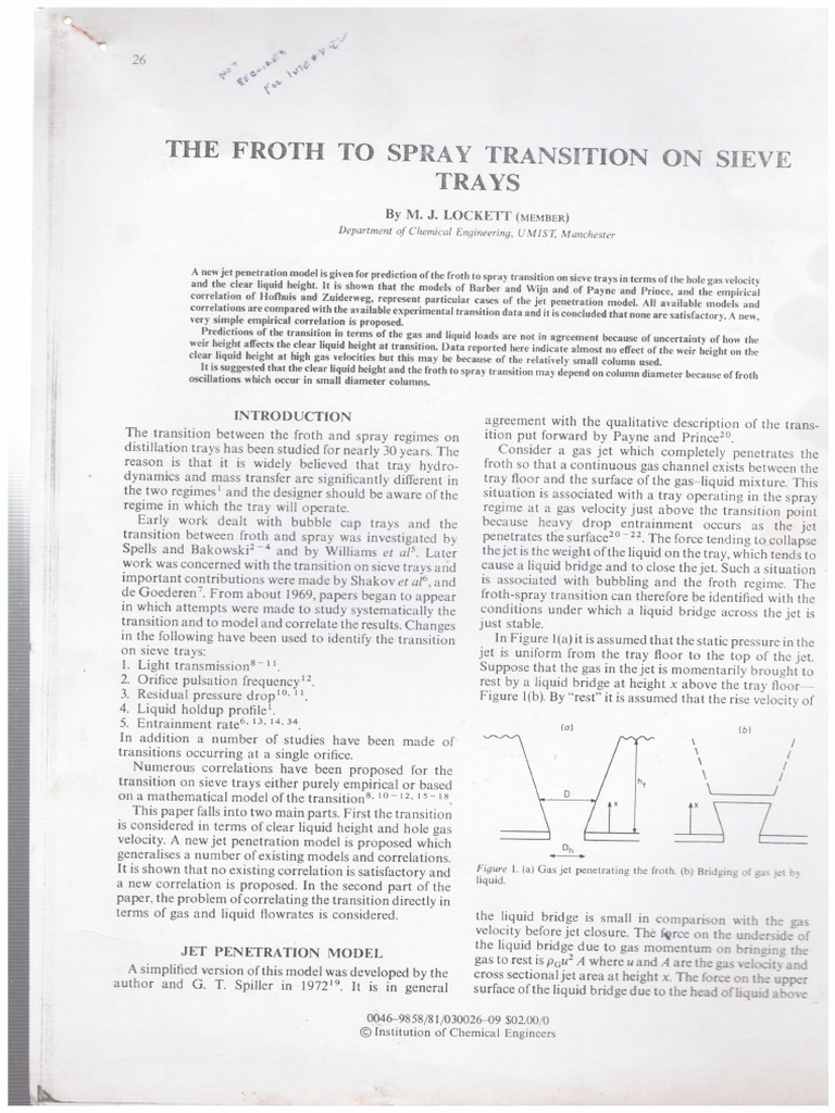 22 Froth To Spray Transition On Sieve Tray | PDF