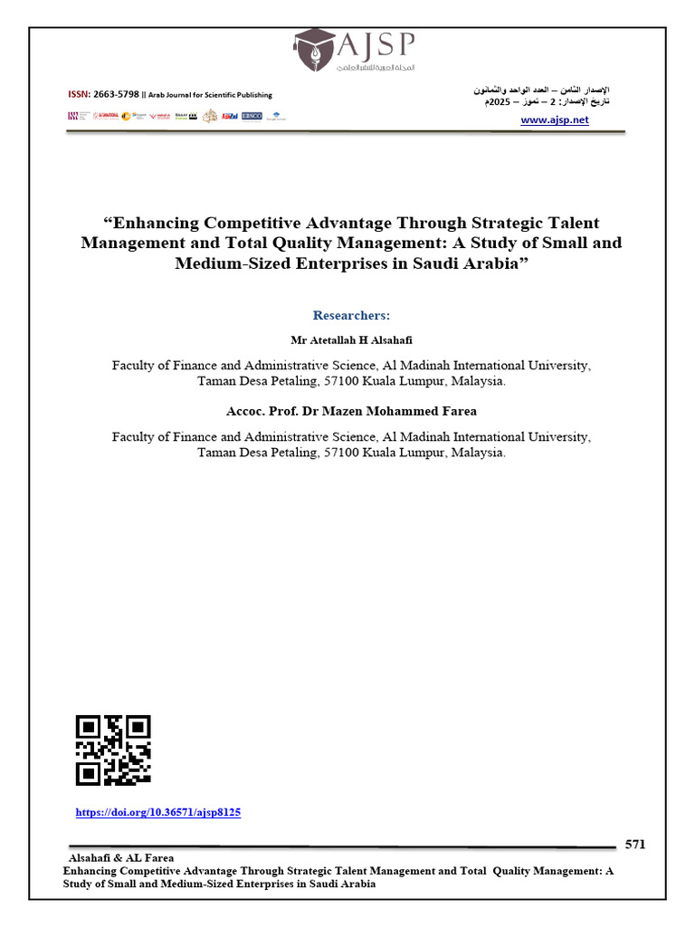 Enhancing Competitive Advantage Through Strategic Talent Management and ...
