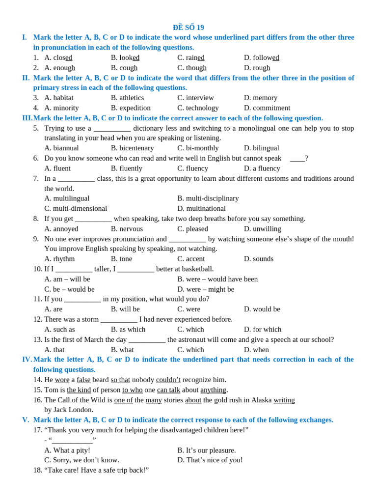 English Language Proficiency Test | PDF | Vietnam | Multilingualism