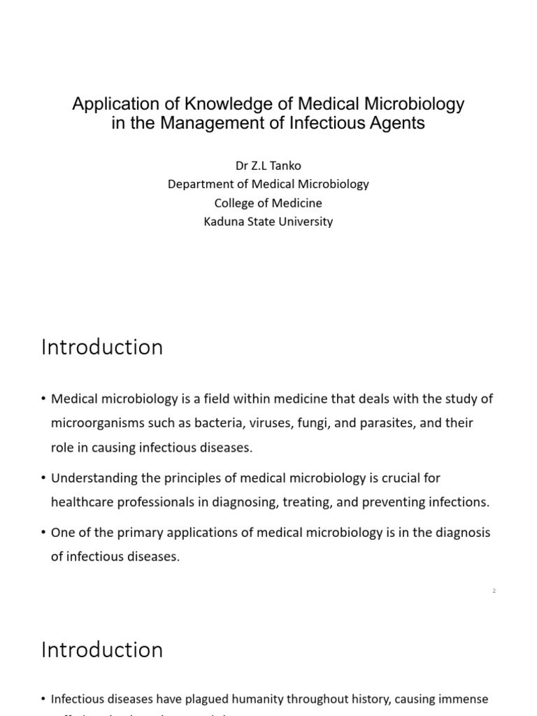 Application of A Medical Microbiologist in The Management of Infectious ...
