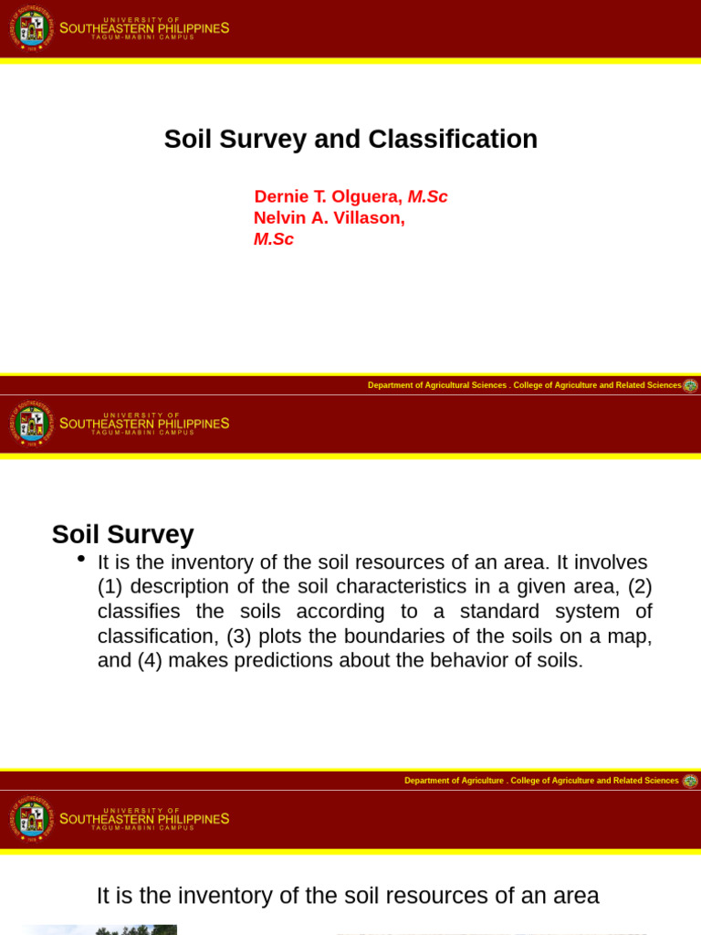 Soil Survey Classification and Land Use Edited Compress | PDF | Soil ...