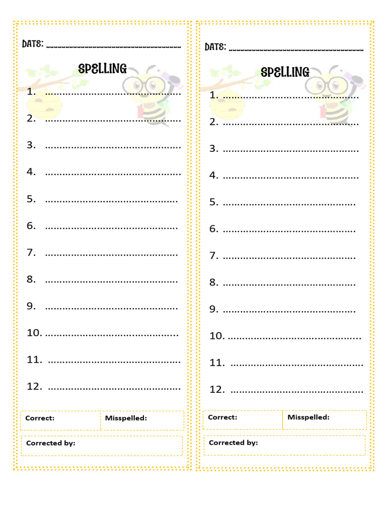 Spelling Booklet | PDF