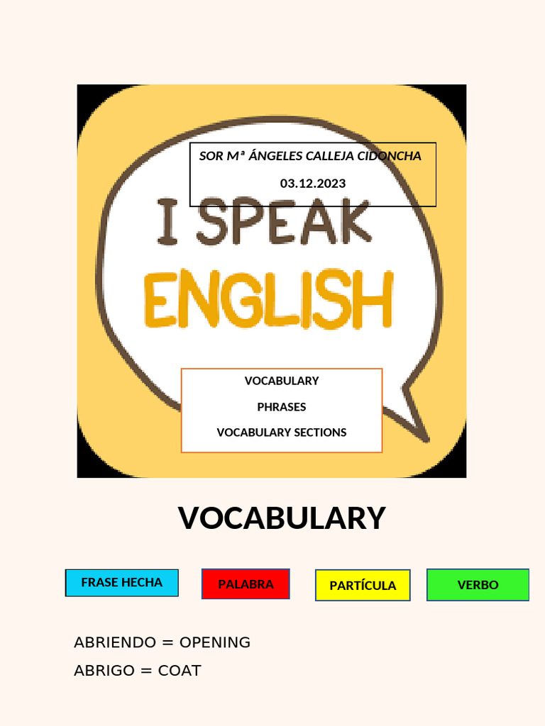 General Vocabulary. Vocabulary Sections. Phrases | PDF