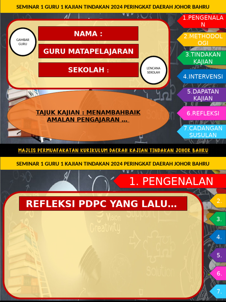 Template Pembentangan Kajian Tindakan Daerah JB 2024 | PDF