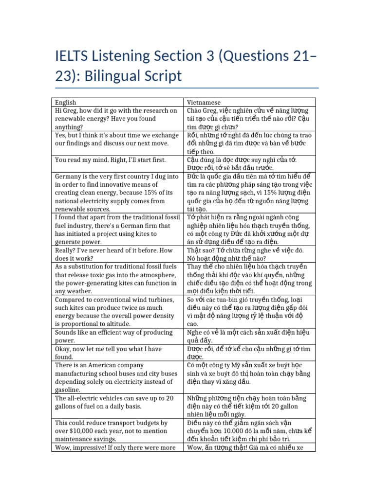 IELTS Listening Section3 Bilingual | PDF