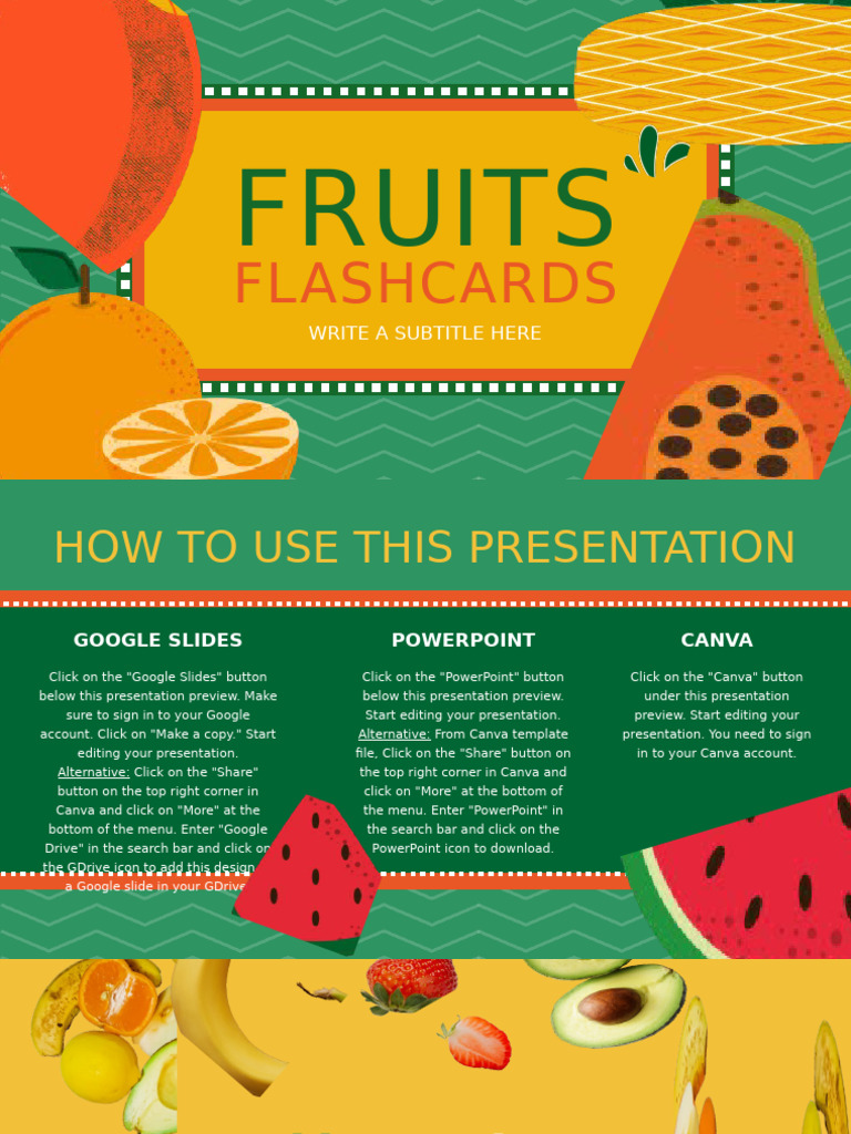 Illustrative Fruits Flashcards | PDF