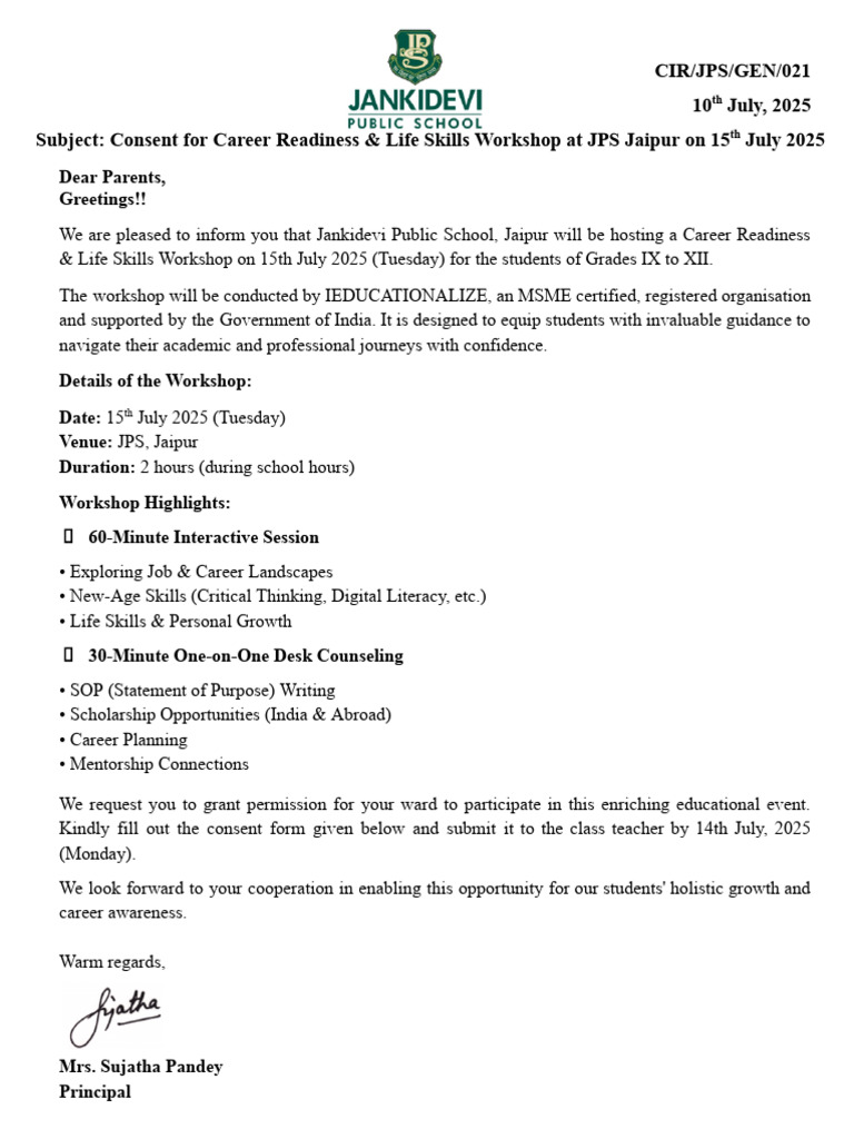 Career Readiness & Life Skills Workshop | PDF