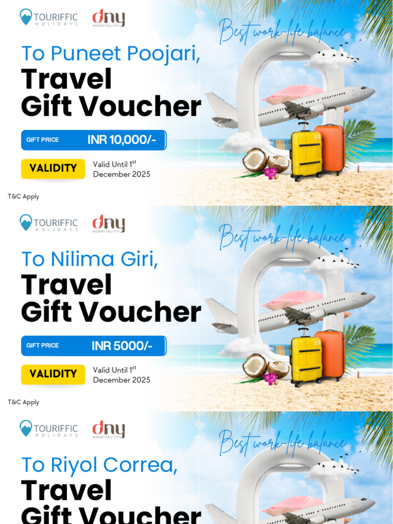 Travel Gift Vouchers Valid Until 2025 | PDF