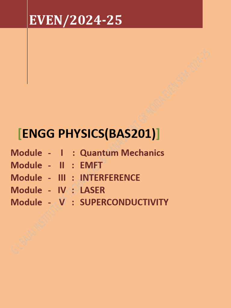 Physics Tutorial Sheets 2024-25-Even | PDF | Optical Fiber | Superconductivity