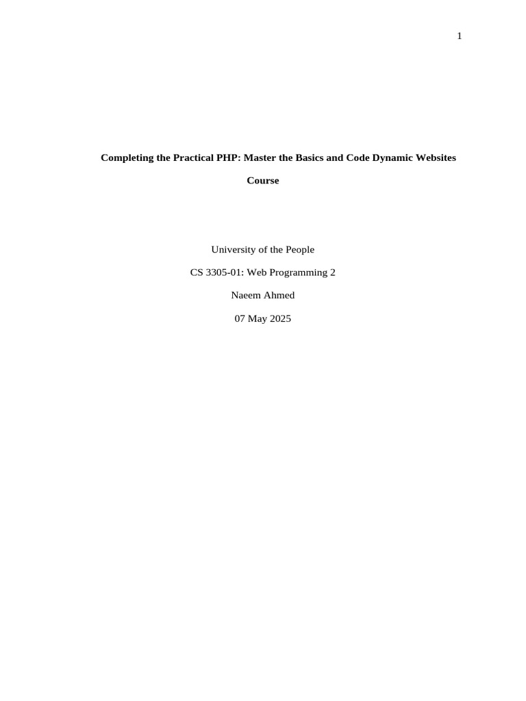 Cs 3305 Assignment Week 4 | PDF
