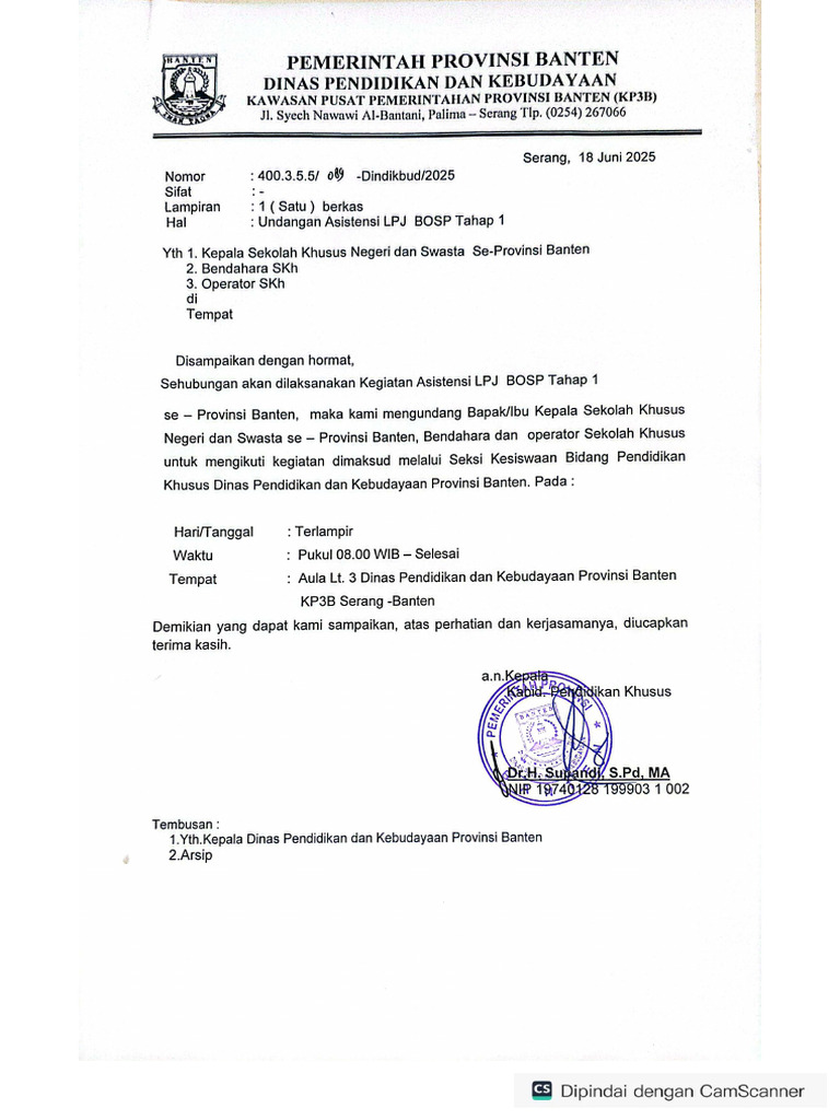 LPJ Bos Tahap 1 2025 | PDF