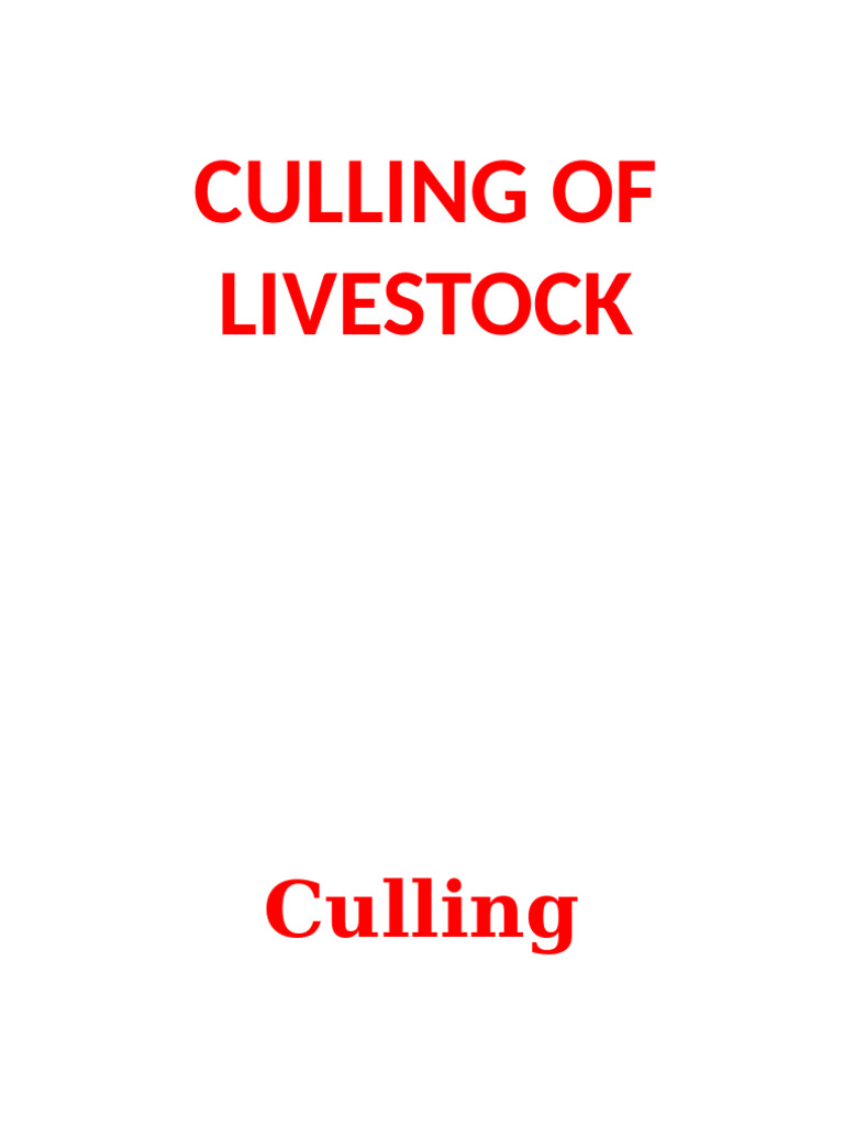 Livestock and Poultry Culling Guide | PDF | Dairy Farming | Livestock