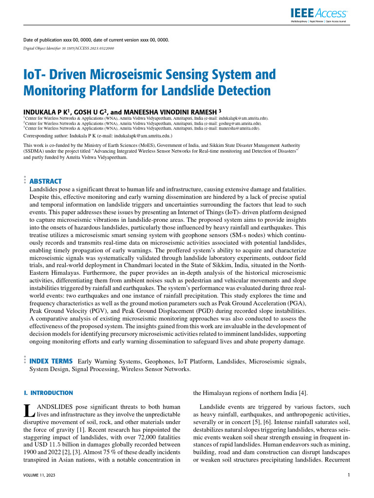 IoT-Driven Microseismic Sensing System and Monitor | PDF | Landslide | Wi Fi