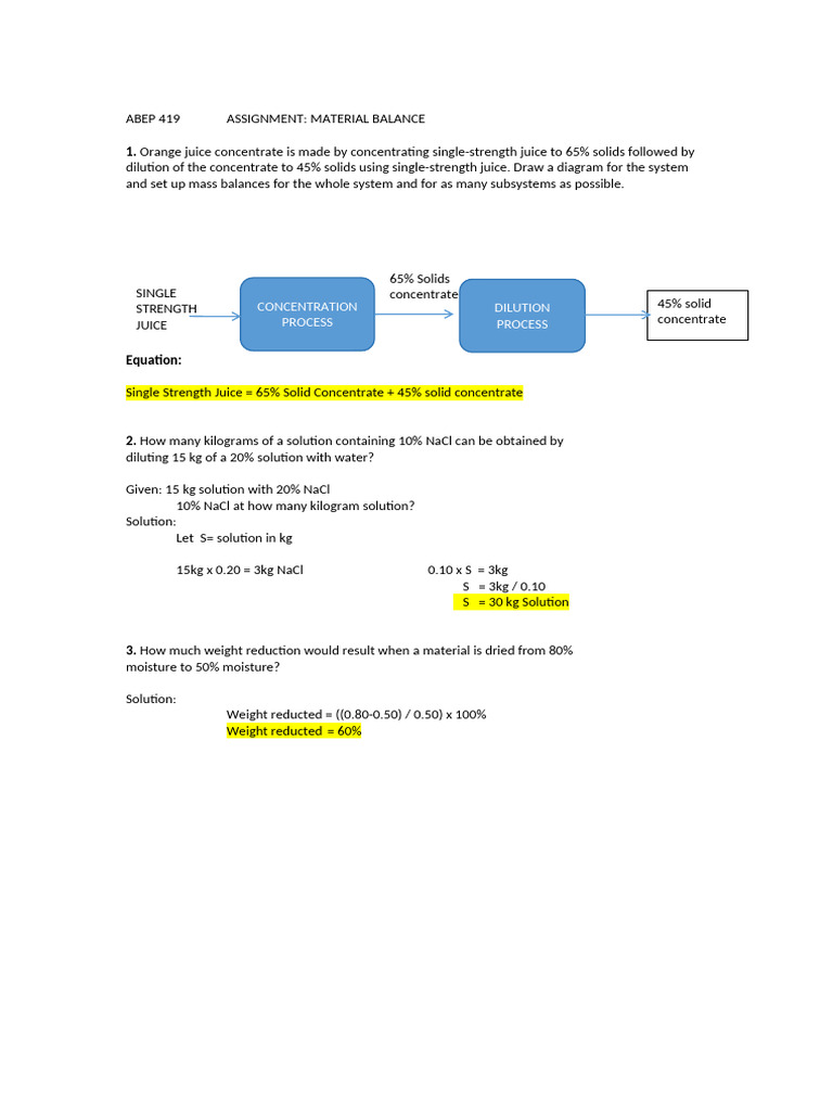 Material Balance | PDF