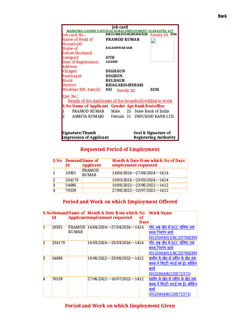 Job Card | PDF