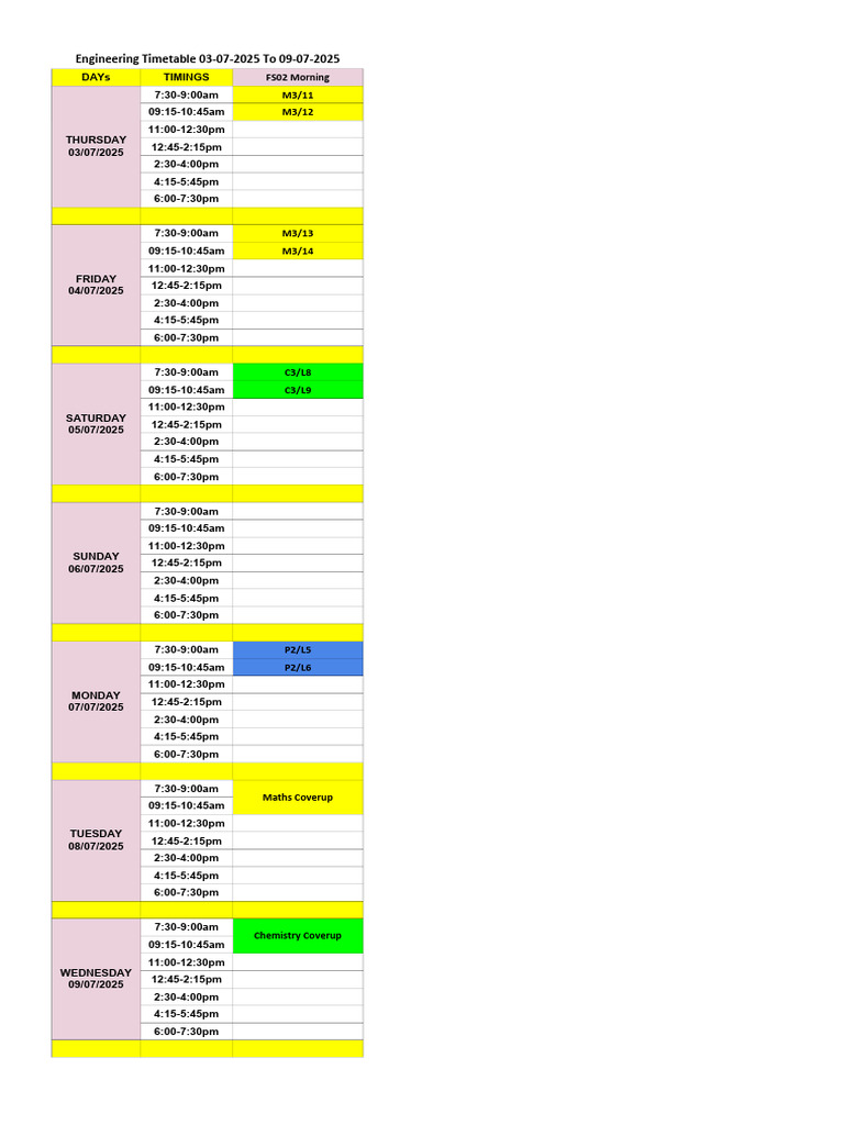 FS02 - 03-07-2025 To 09-07-2025 | PDF