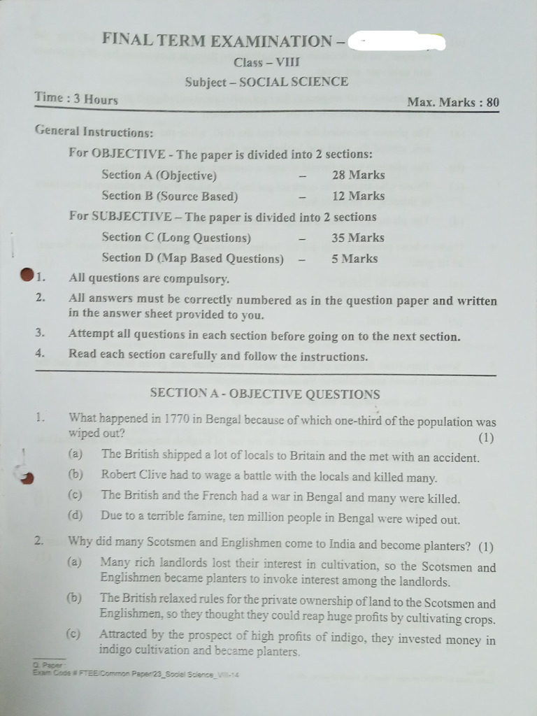 8 Social Science 2024 | PDF