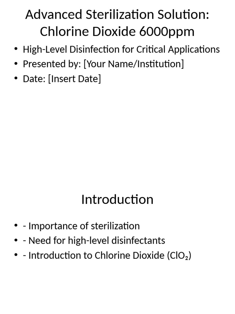 Advanced Sterilization Solution ClO2 6000ppm | PDF