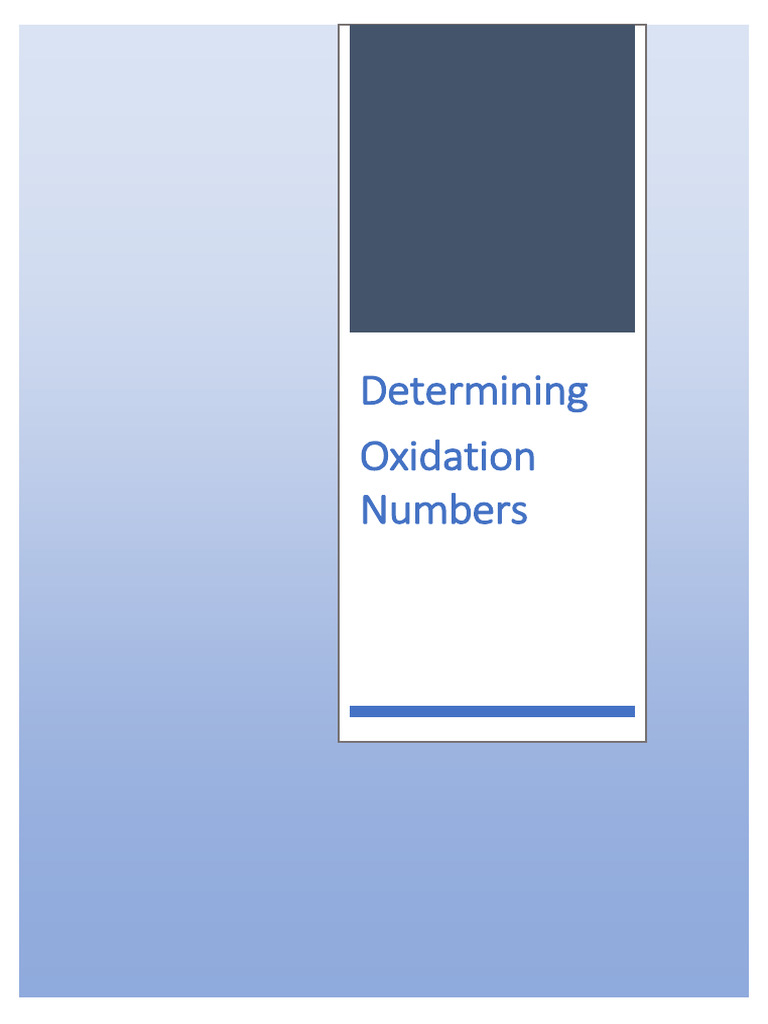 DETERMINE Oxidation Numbers | PDF | Redox | Ion