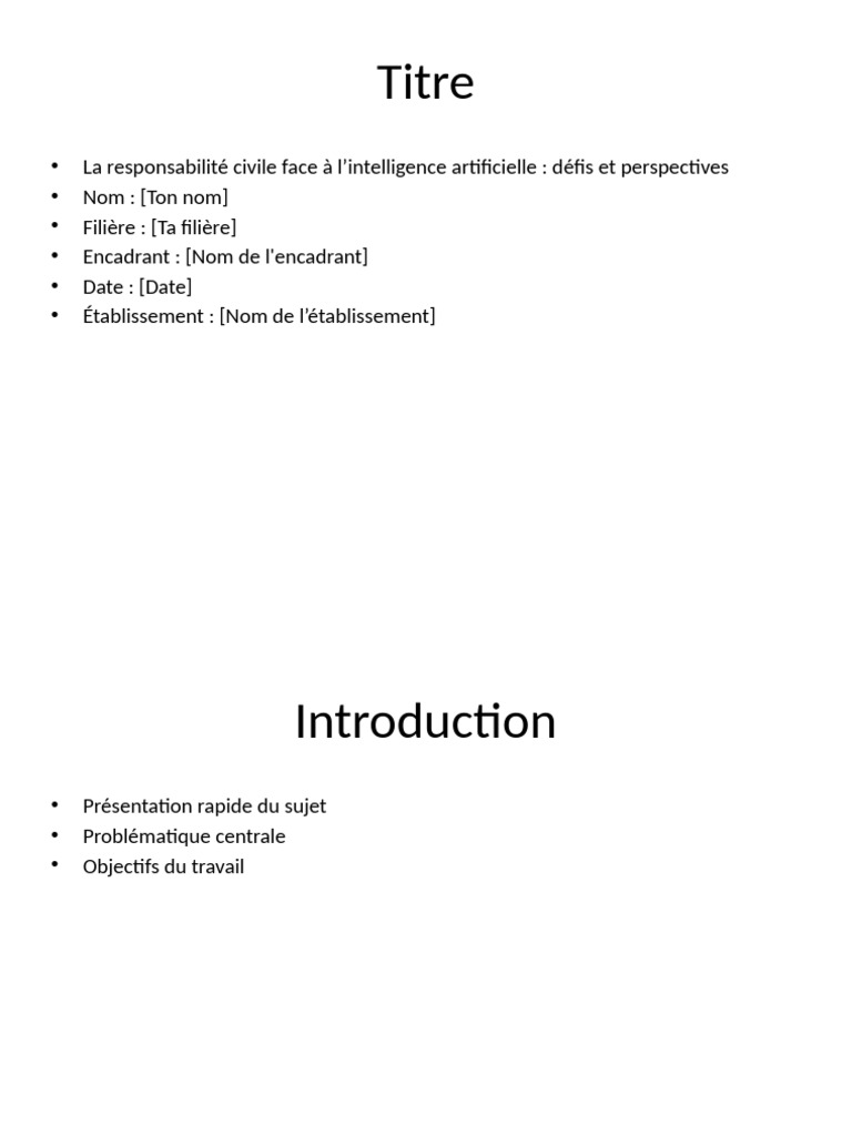 Presentation Pfe Ia Responsabilite | PDF