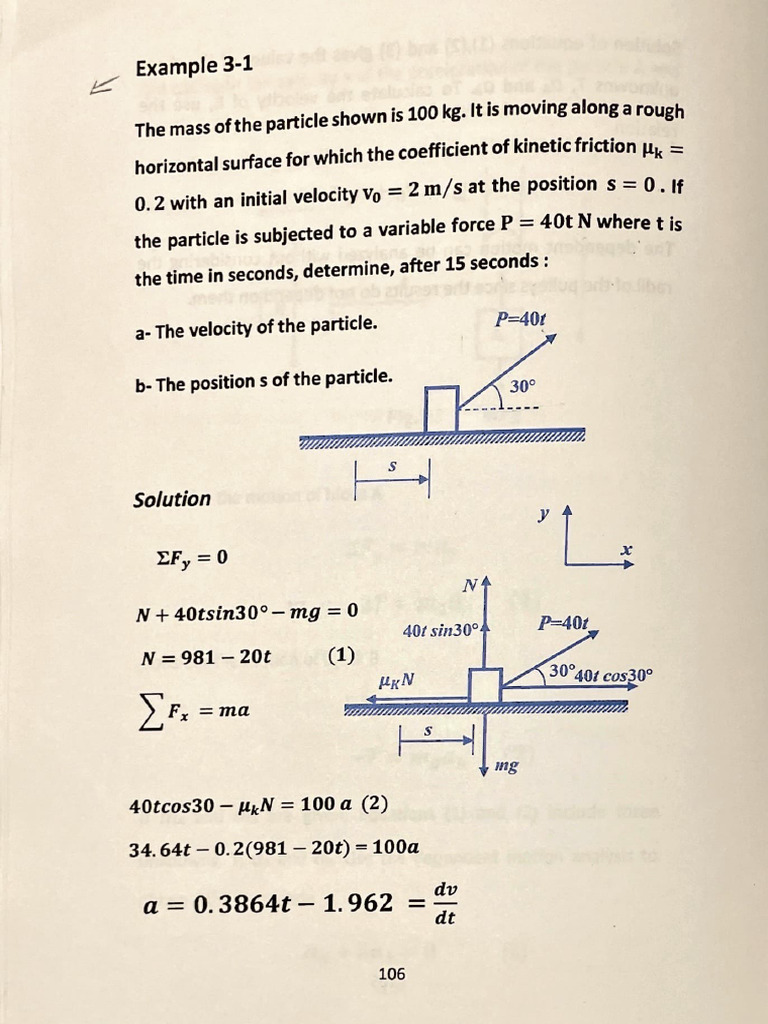 Particle Motion and Friction Analysis | PDF | Kinetic Energy | Physical ...