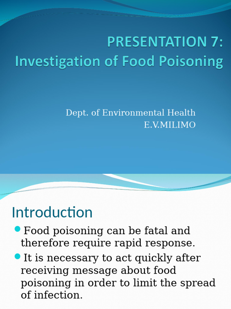 Food Poisoning Investigation Protocols | PDF | Foodborne Illness ...