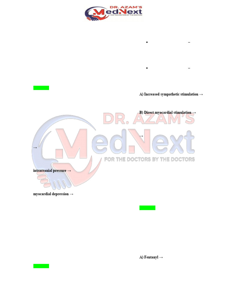 Anesthesia Day 1 Explanations MedNext July 2025 22.02.25 | PDF ...