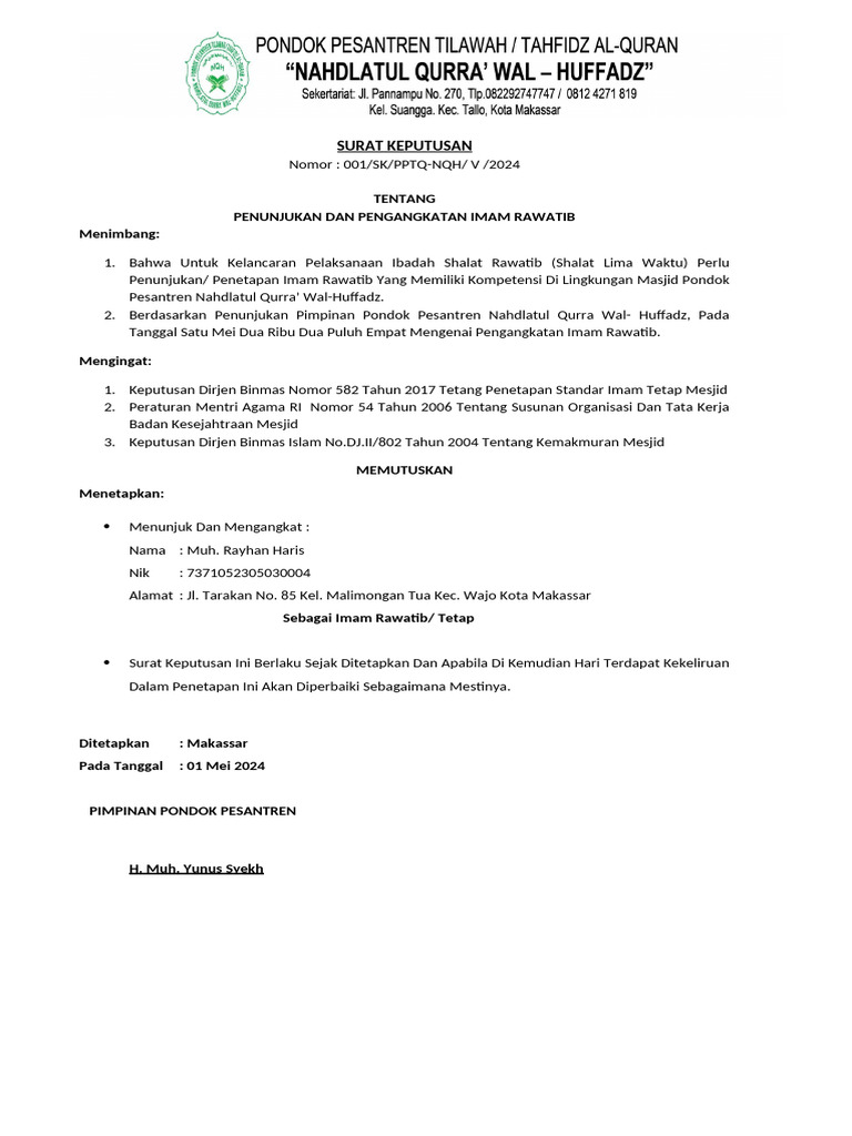 SK Imam Rawatib | PDF