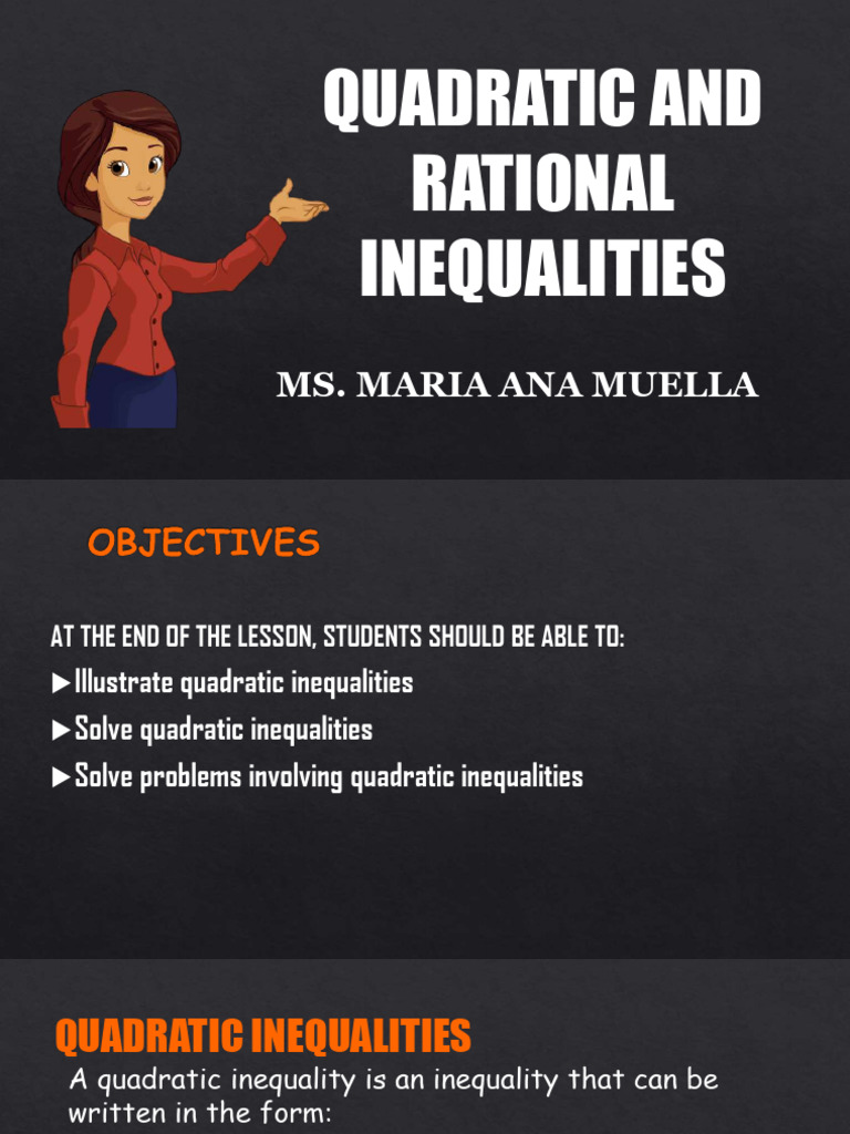 2 Quadratic Inequalities | PDF | Inequality (Mathematics) | Quadratic Equation