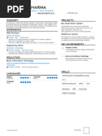 Harvard Resume Template I (With Bullet Points) | PDF