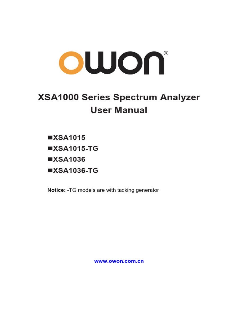 XSA1000 Spectrum Analyzer User Manual | PDF | Electrostatic Discharge ...