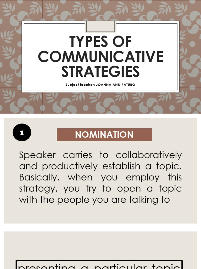 Communicative Strategies Explained | PDF | Cognition | Learning