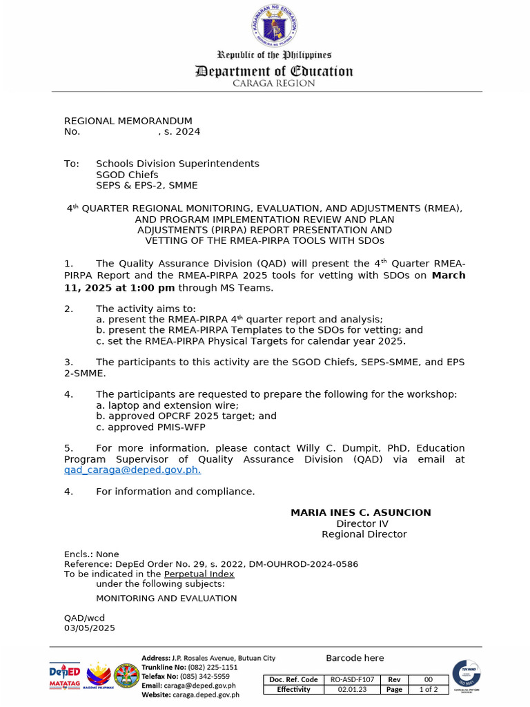 Vetting of The RMEA-PIRPA Tools (SDOs) | PDF